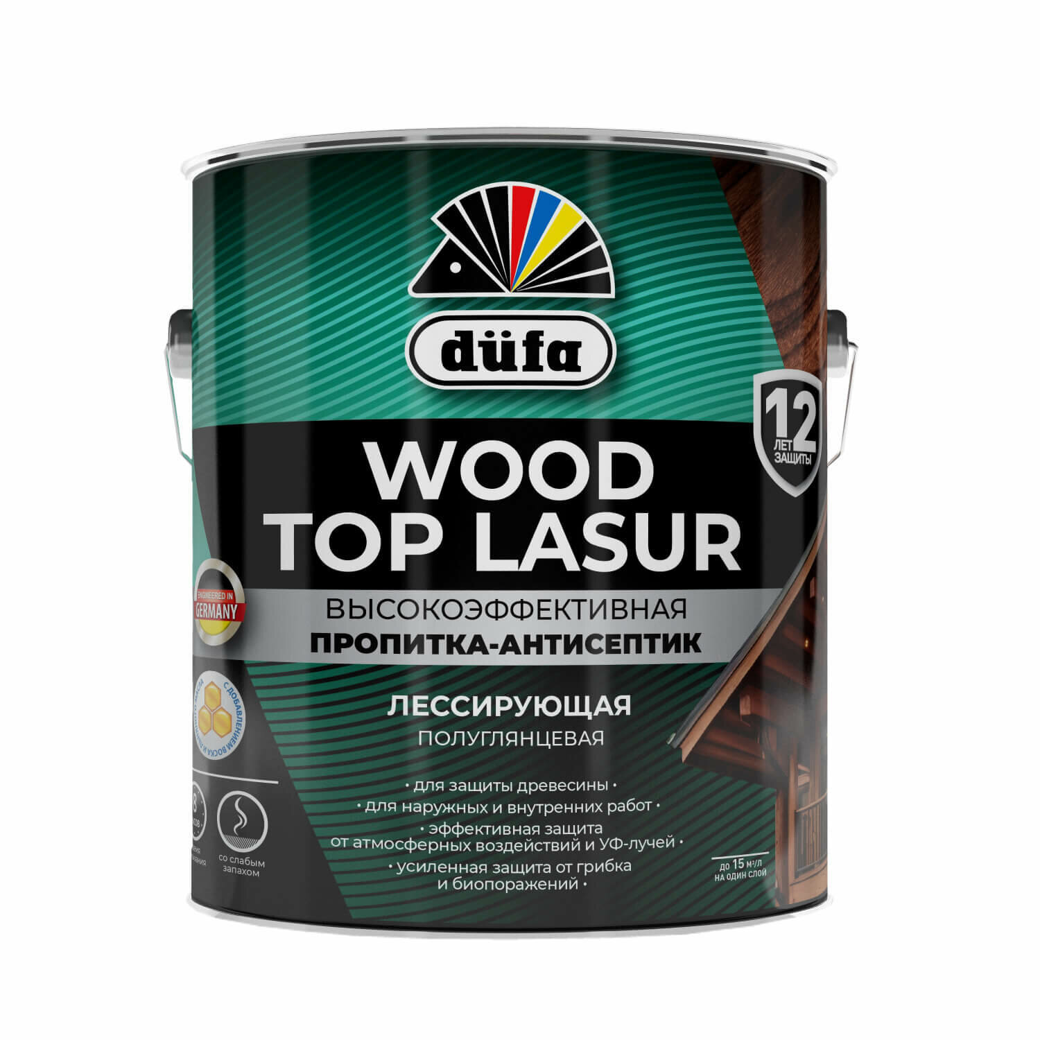 Антисептик DUFA WOOD TOP LASUR для защиты древесины, на алкидной основе 24 палисандр 2,5л