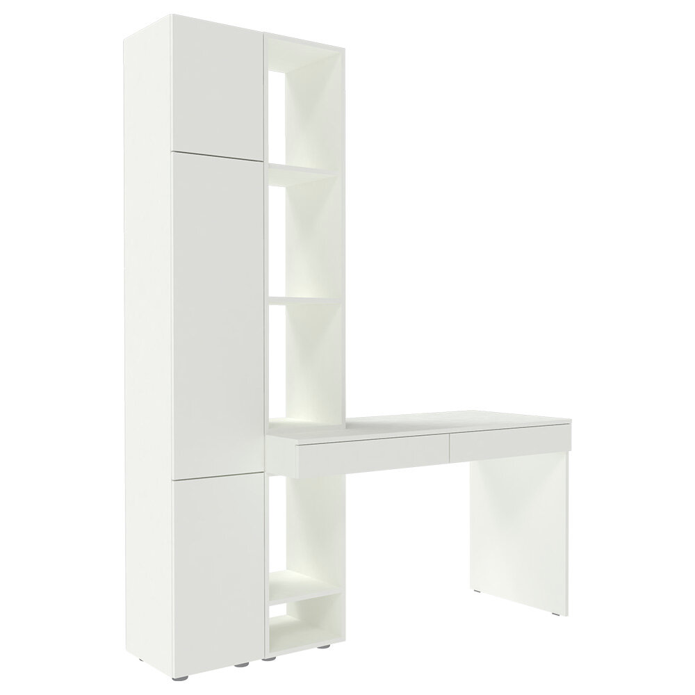 Стол письменный со стеллажом 1512 Белый Белый