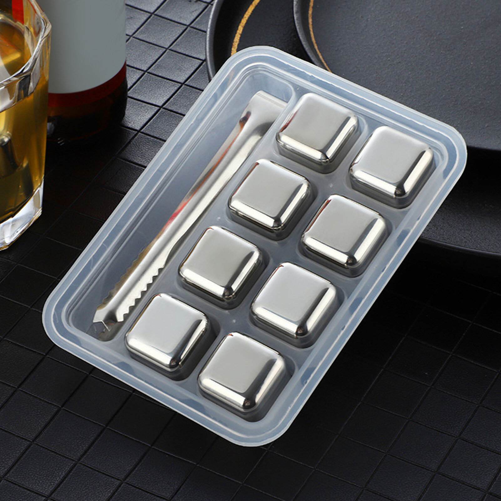 8 шт. кубики льда, камни для виски, быстрозамораживаемые многоразовые камни для виски из нержавеющей стали для вашего любимого напитка, 27 мм