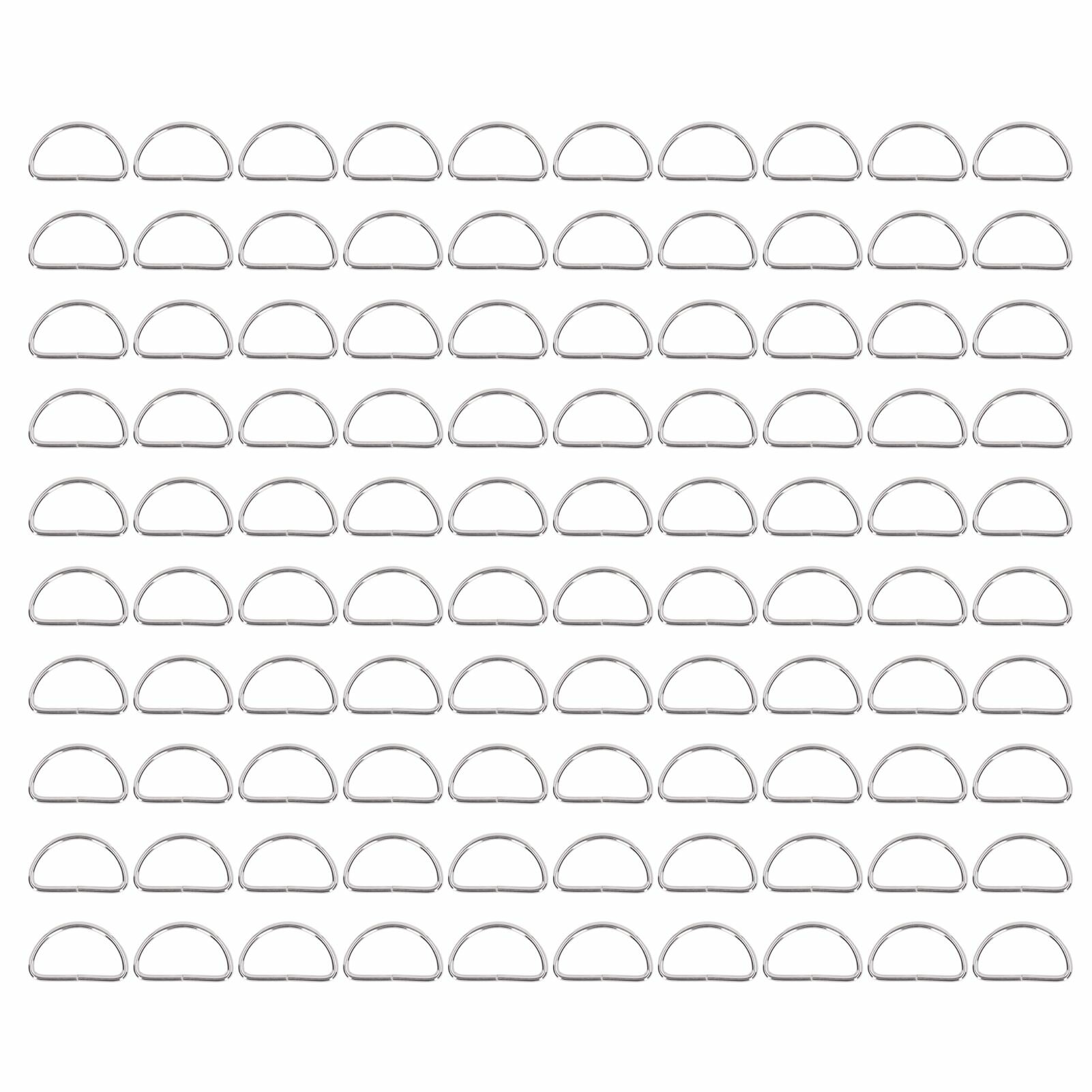100 шт. металлические D-кольца с более гладкими поверхностями, металлические кольца классического вида с пряжкой для ремней своими руками, ремней для багажа, сумок, рюкзаков, серебристого цвета