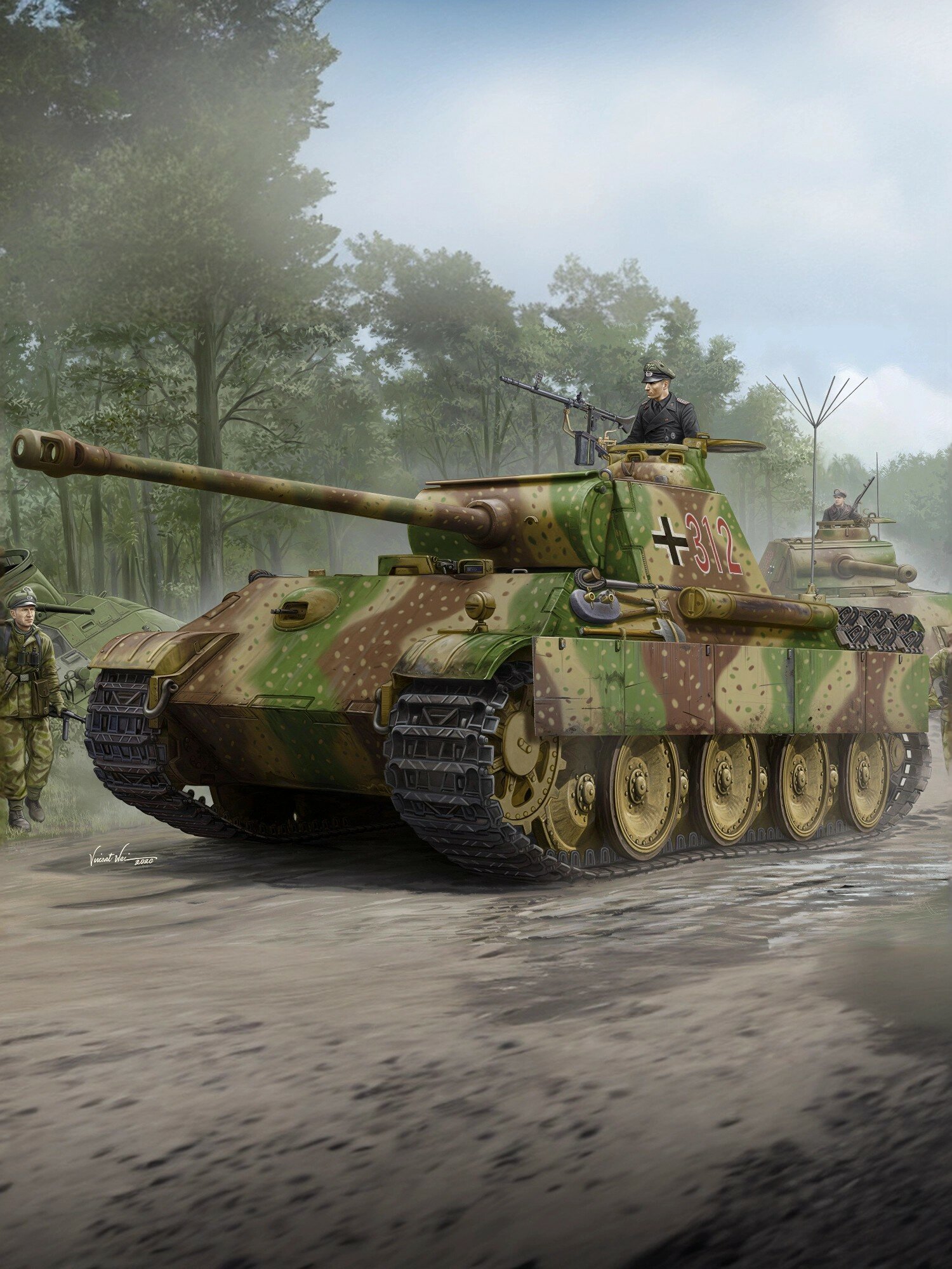 Склеиваемая пластиковая модель Немецкий танк Sd. Kfz.171 Panther Ausf.G (Early Version). Масштаб 1:35