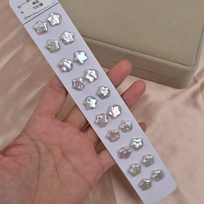 12 мм натуральный пресноводный белый звездообразный свободный жемчуг свободный жемчуг пары цветов сливы