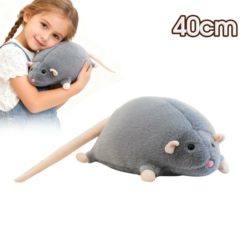 Мягкая игрушка плюшевая реалистичная Грызун, Крыса, Мышь, пушистый, антистресс. сквиш