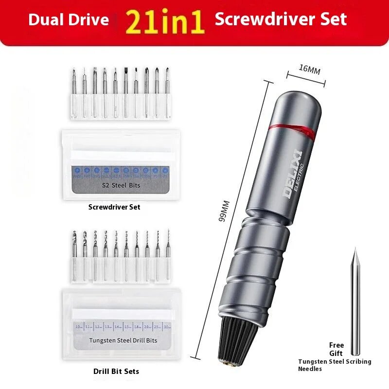 Мини-дрель 21 в 1 Dual Drive