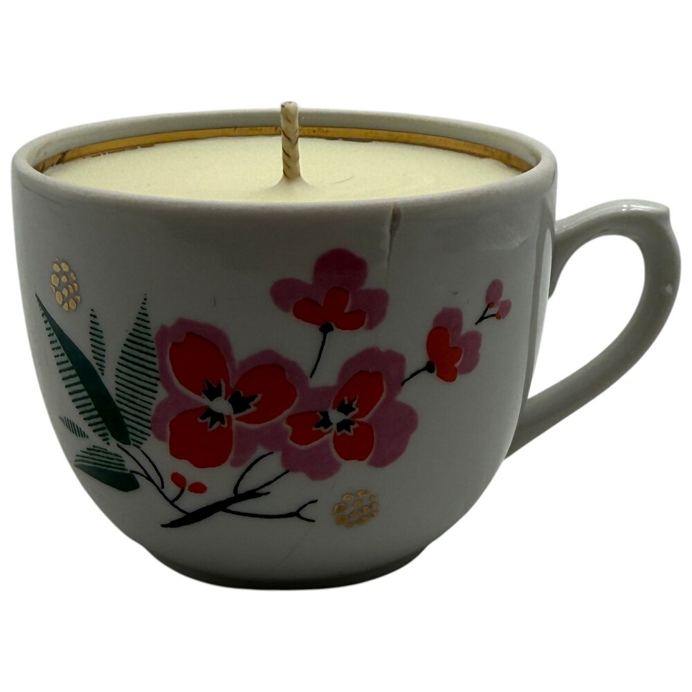 Свеча в винтажной чашке "Весна", 1954-1970 гг, ДФЗ Вербилки, СССР