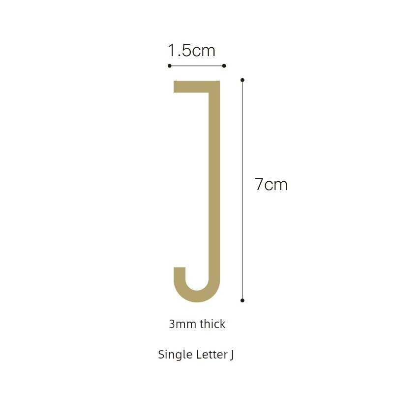 Латунные наклейки на стену с английским алфавитом, металлические украшения для стен, медные наклейки на дверь с