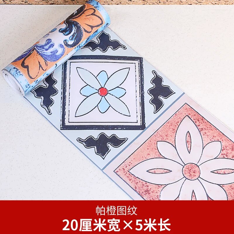 Самоклеящиеся обои Pao Cheng Pattern 20 см x 5 м матовая текстура для ванной и кухни