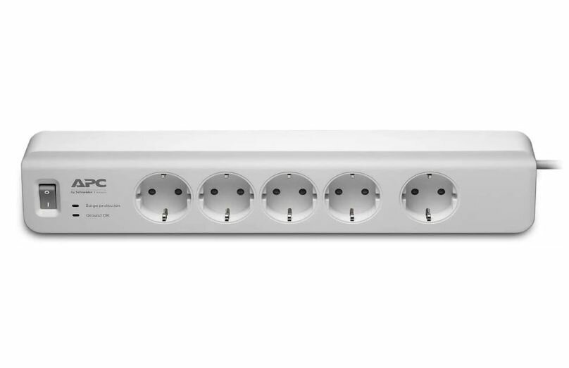 Schneider Electric Розетка С Защитой От Тока Apc 5 Pm5-Gr, Удлинитель белый