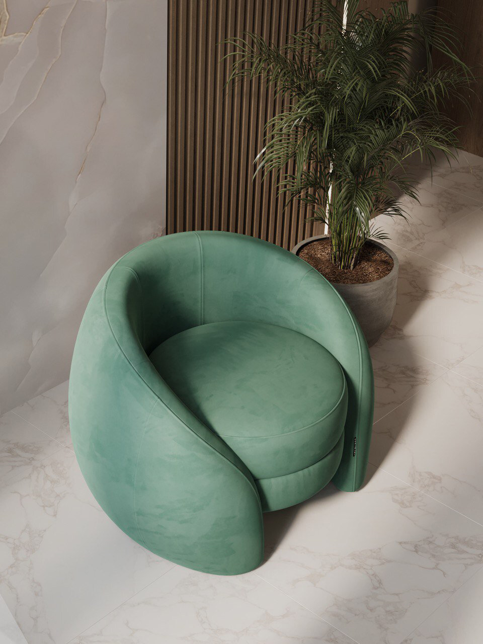 Кресло дизайнерское Galassia, велюр dream forest 72 х 76 х 76 см