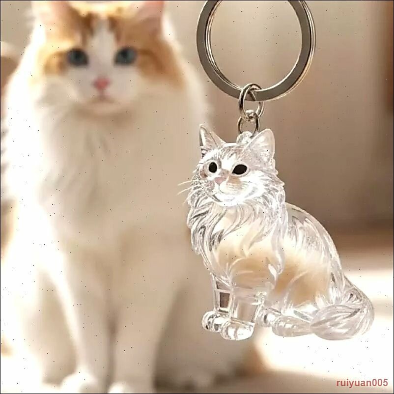 Прозрачная коробка для хранения кошачьей шерсти, сумка-капсула для хранения, брелок для ключей