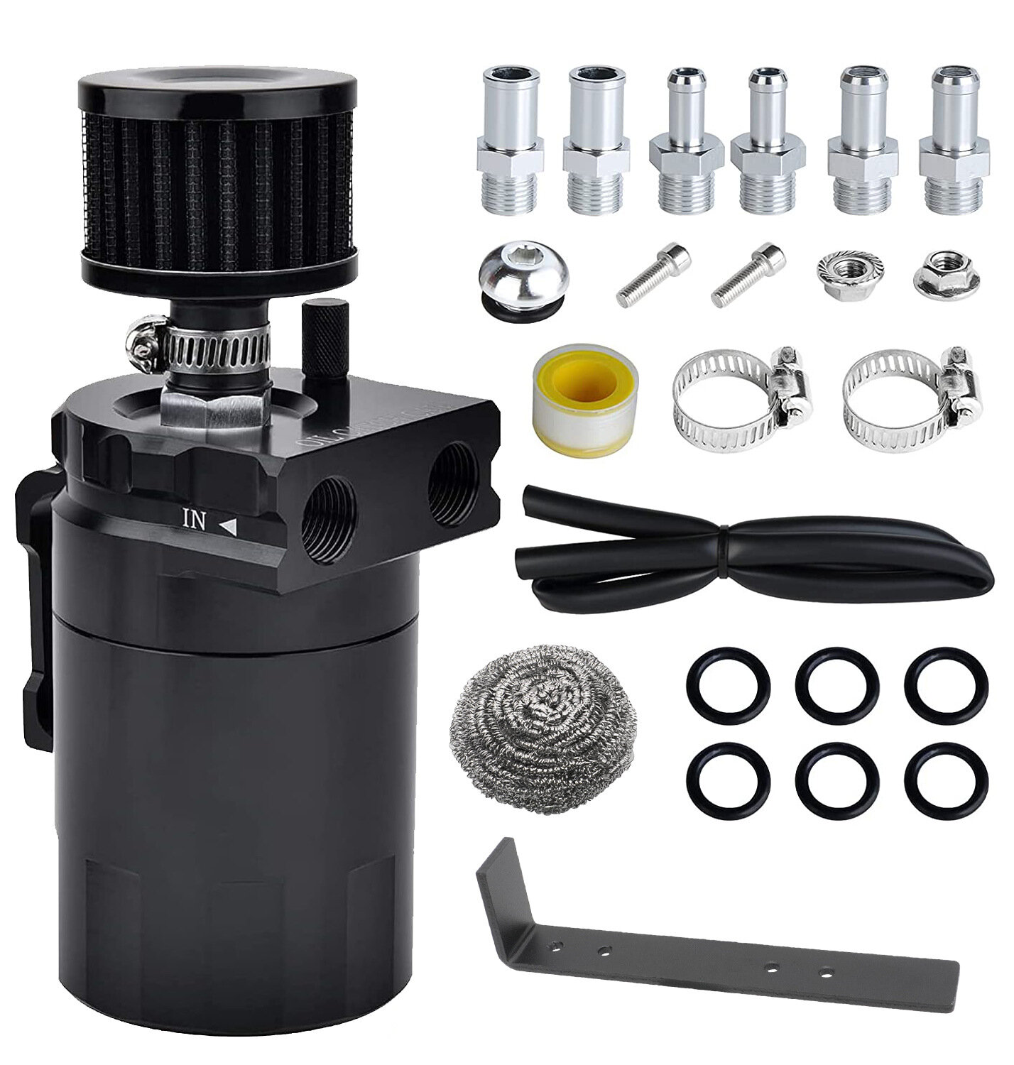 2026 General Motors 300ML алюминиевый масляный газовый вентиляционный баллон, фильтр для восстановления, баллон для масляного газового сепаратора, масляный бак