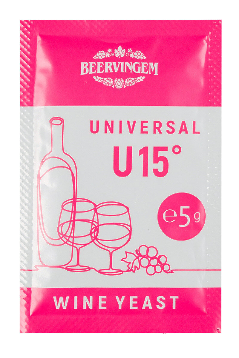 Дрожжи винные Beervingem "Universal U15", 5 грамм на 25 литров