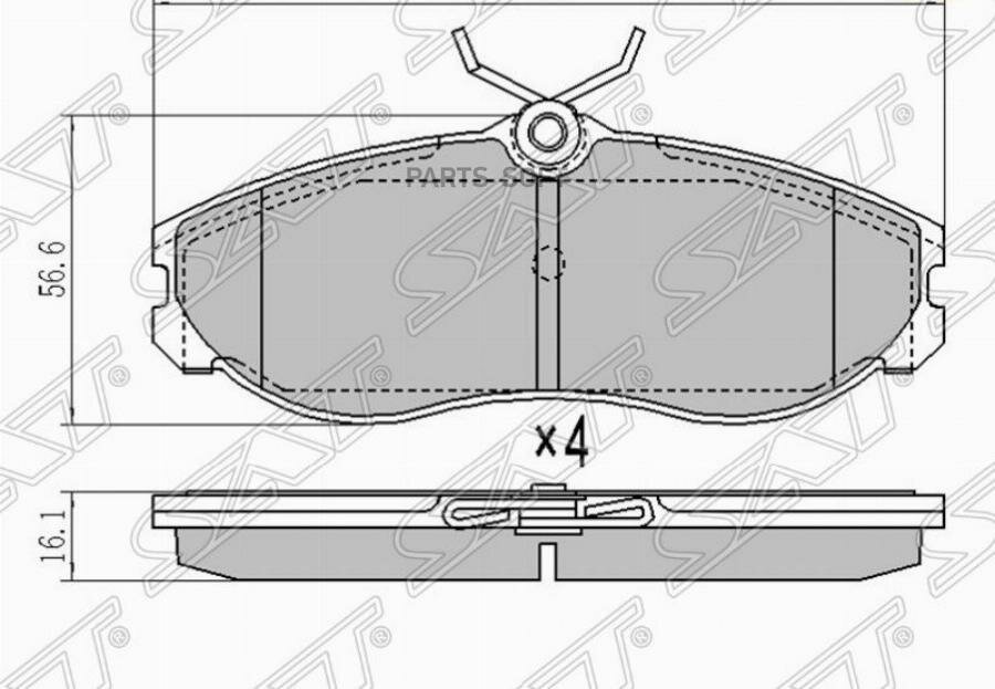 Колодки тормозные (Спереди) Nissan Serena 91-01 / Terrano 86-96 SAT ST-41060-9C526 | цена за 1 шт