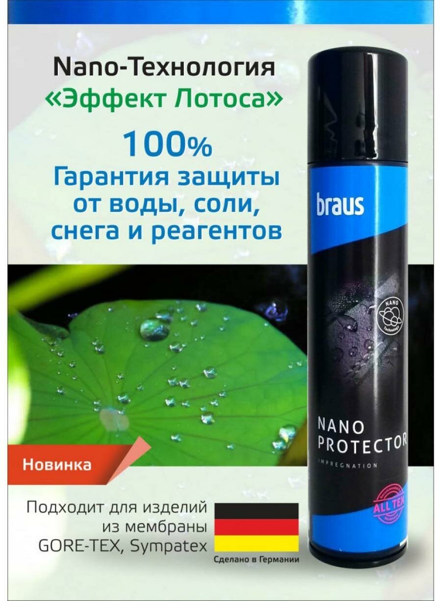 Пропитка водооталкивающая, цвет бесцветный, бренд Braus, артикул 1045_nano_protector