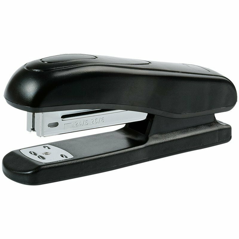 Степлер №24/6, 26/6 OfficeSpace до 25л, пластиковый корпус, черный