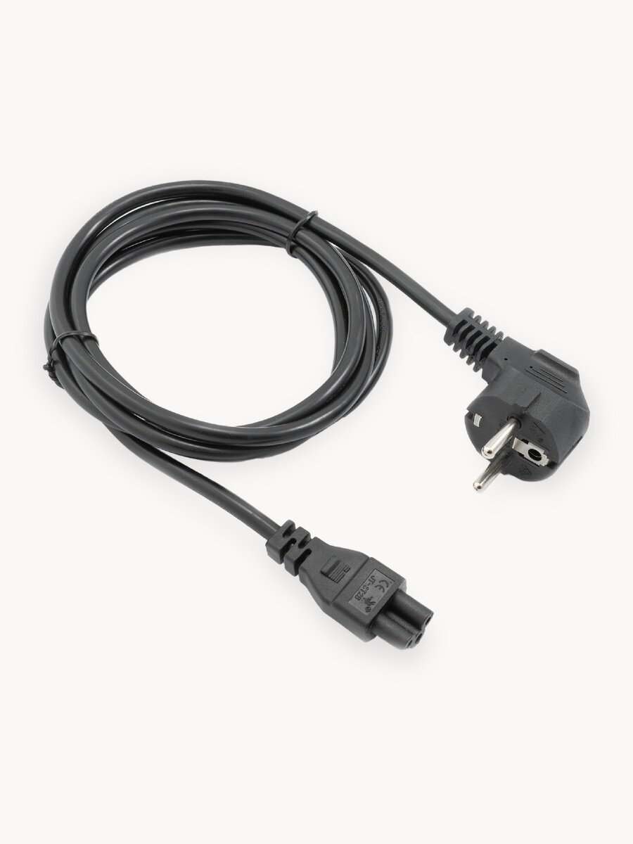 Кабель питания A1, IEC C5 (3-pin),1.8м, черный, cечение 3x0.75мм, кабель питания для компьютера, шнур с вилкой