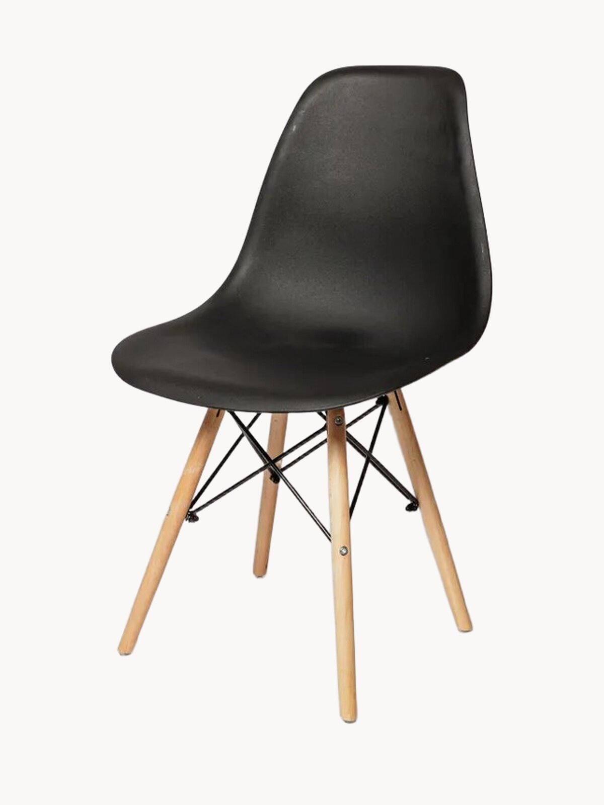 ЦМ Стулья для кухни, 2 шт. FP-235 черный, пластиковый со спинкой, нагрузка до 100 кг