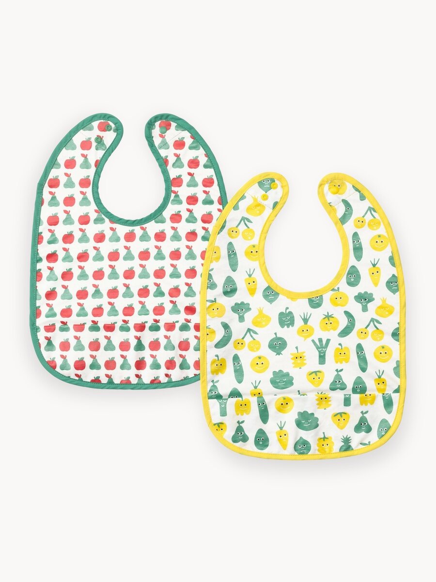 IKEA MATVRA мэтвро Нагрудник, орнамент фрукты/овощи/зеленый желтый. Икеа. 2 шт