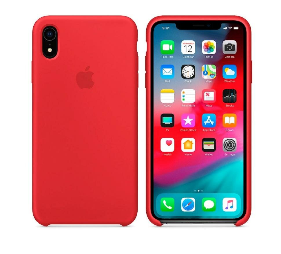 Чехол для iPhone XR силиконовый Apple красный