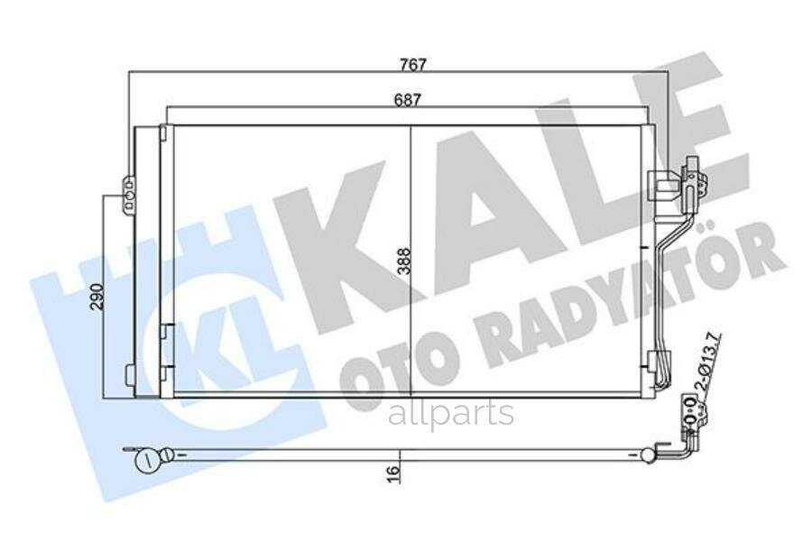 KALE 345760 Радиатор кондиционера для а/м Mercedes-Benz Vito Viano (03-) паяный