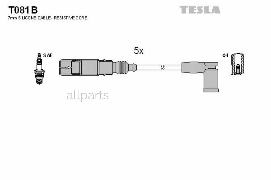 TESLA T081B к-кт проводов!\ VW Golf IV/Bora/Passat 2.3 AGZ 97>