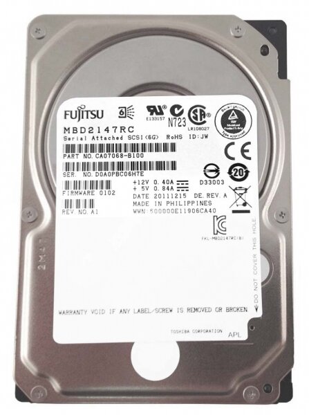 Жесткий диск Fujitsu CA07068-B100 147Gb SAS 2,5" HDD