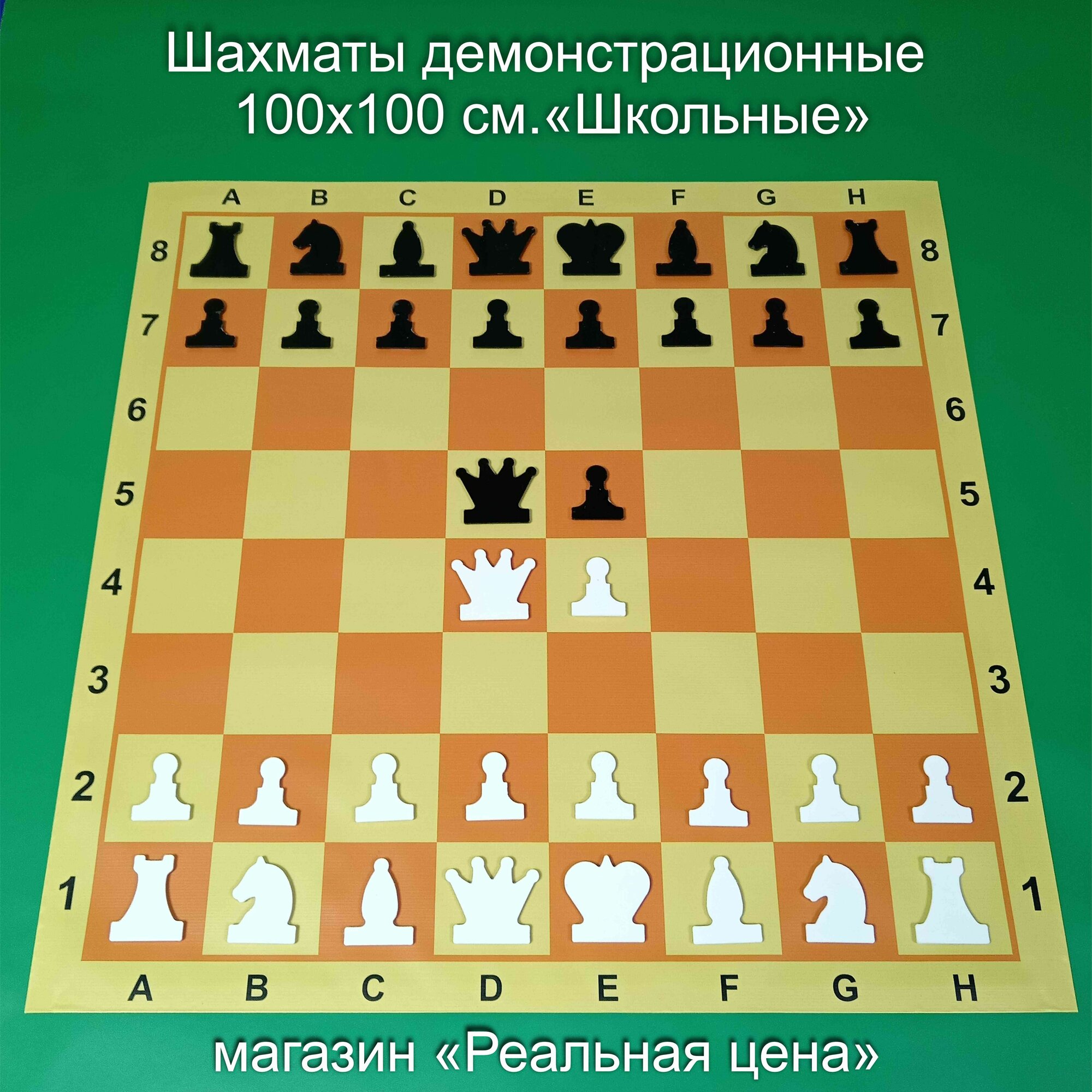 Шахматы демонстрационные магнитные "Школьные" 100х100 см. со сворачивающимся полем