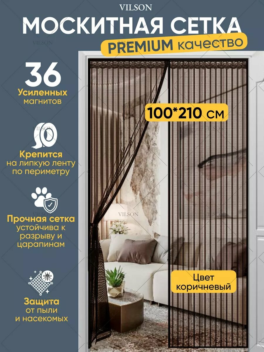 Москитная сетка на дверь на магнитах