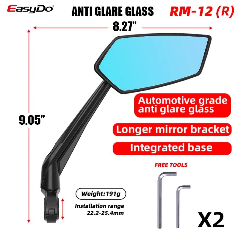 EasyDo RM12 Синее велосипедное зеркало RM12 blue right