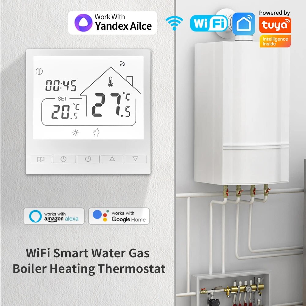 WiFi термостат для газового котла Tuya, WiFi WaterGas Boiler