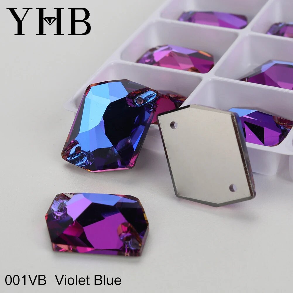 Стразы YHB космическое стекло кристалл AB лунный свет Фиолетовый, 28Pcs 11mm 14mm, 001VB Violet Blue