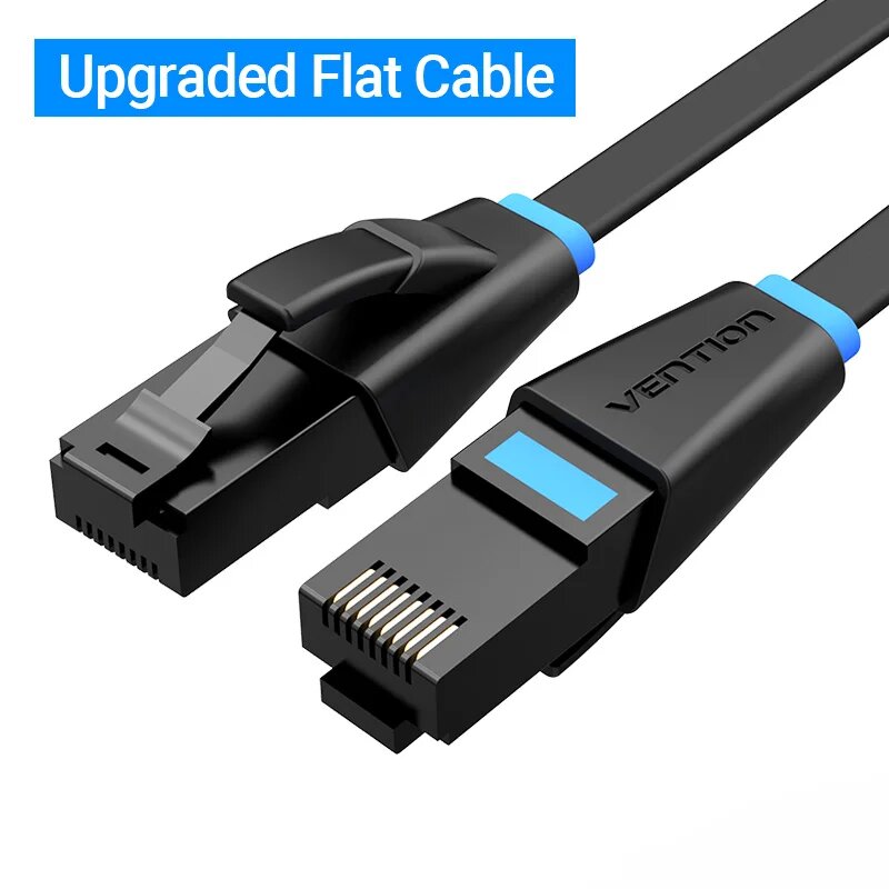 Vention Ethernet Cat6 Flat кабель 3m, черный