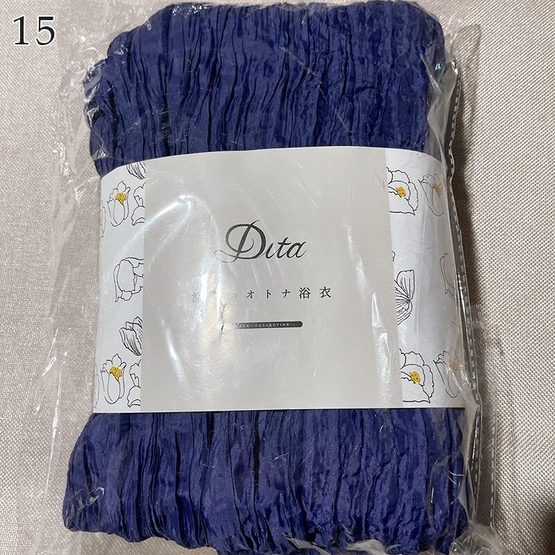 Классическое японское кимоно Оби из полиэстера Темно-синий, 15