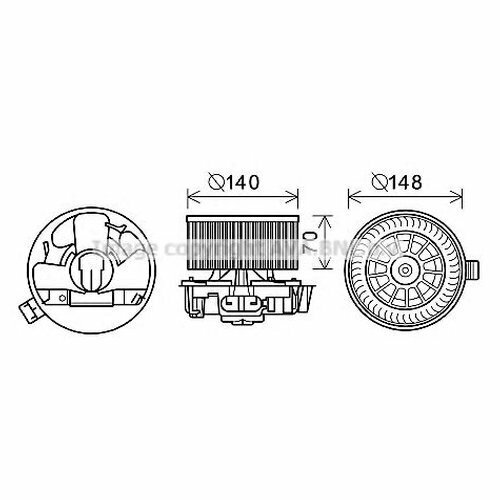 Вентилятор отопителя салона Ava DA8010