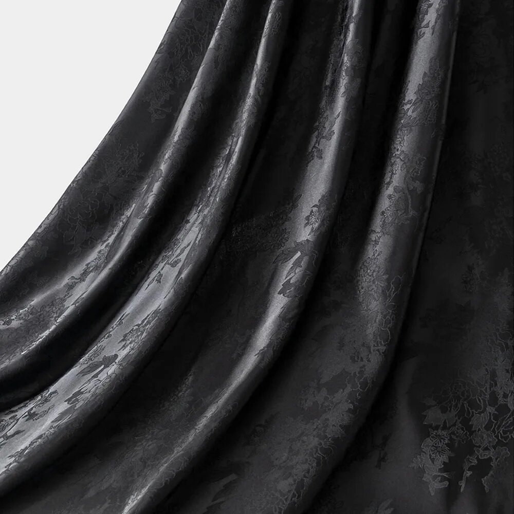 Парча с цветком пиона, жаккард, 100x150 см Черный, черный