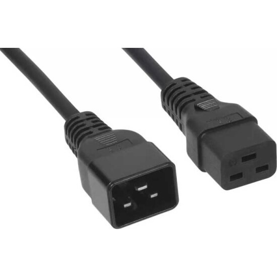 Кабель питания Filum FL-PC-C19/C20-C-1.8-BK ПВС-АП 3x1.5 С19 - C20, 220/250В, 16А, чёрный, 1.8м