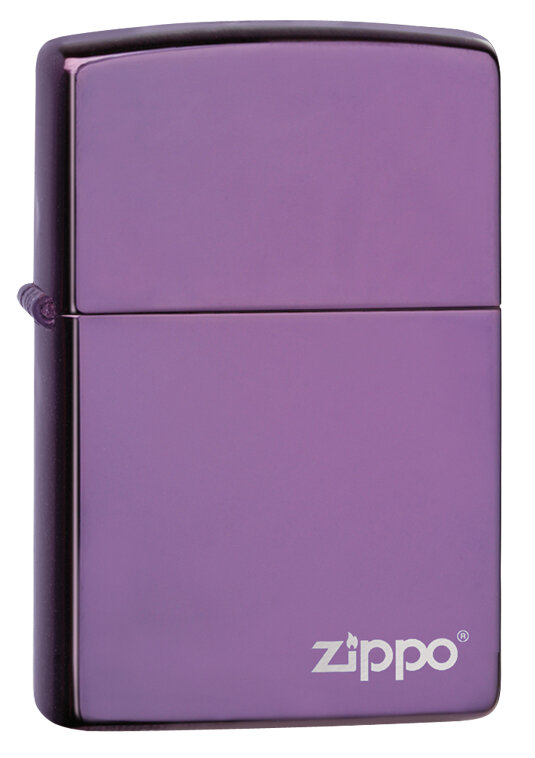 Оригинальная бензиновая зажигалка ZIPPO Classic с покрытием Abyss™, латунь/сталь, фиолетовая с логотипом, 38x13x57 мм
