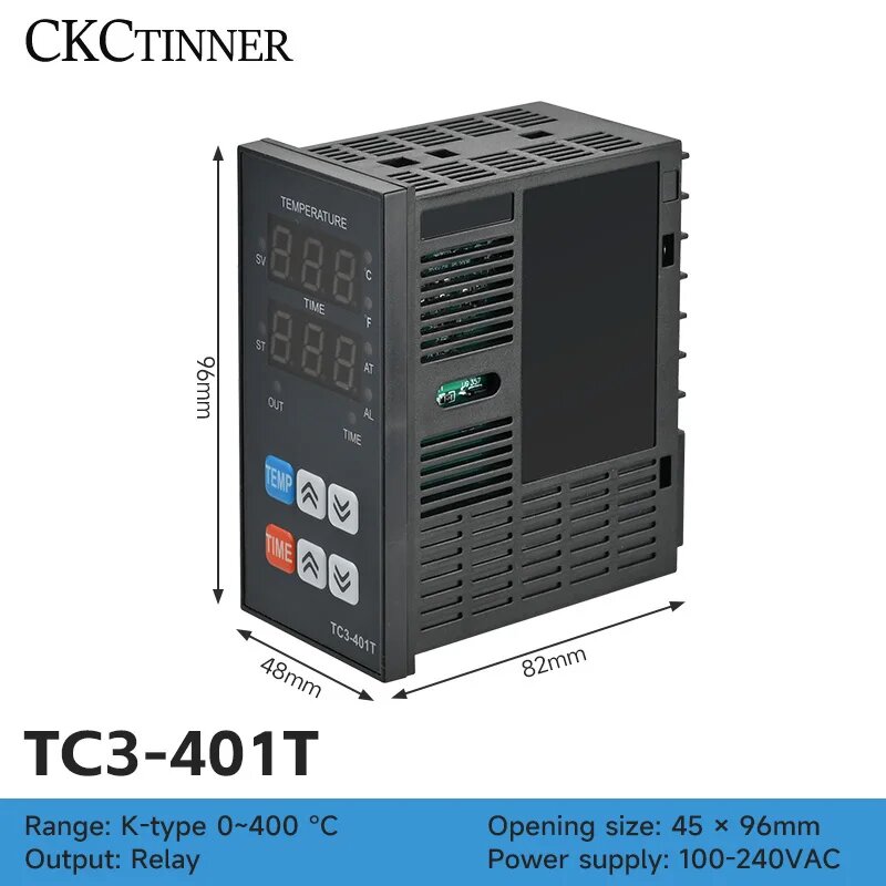 Регулятор температуры CKCTINNER TC3-401T, K-type 0-400 °C