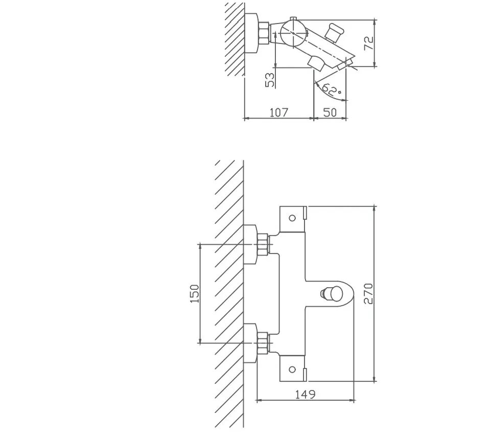 Hb60809 смеситель для ванны с термостатом, хром латунь Haiba