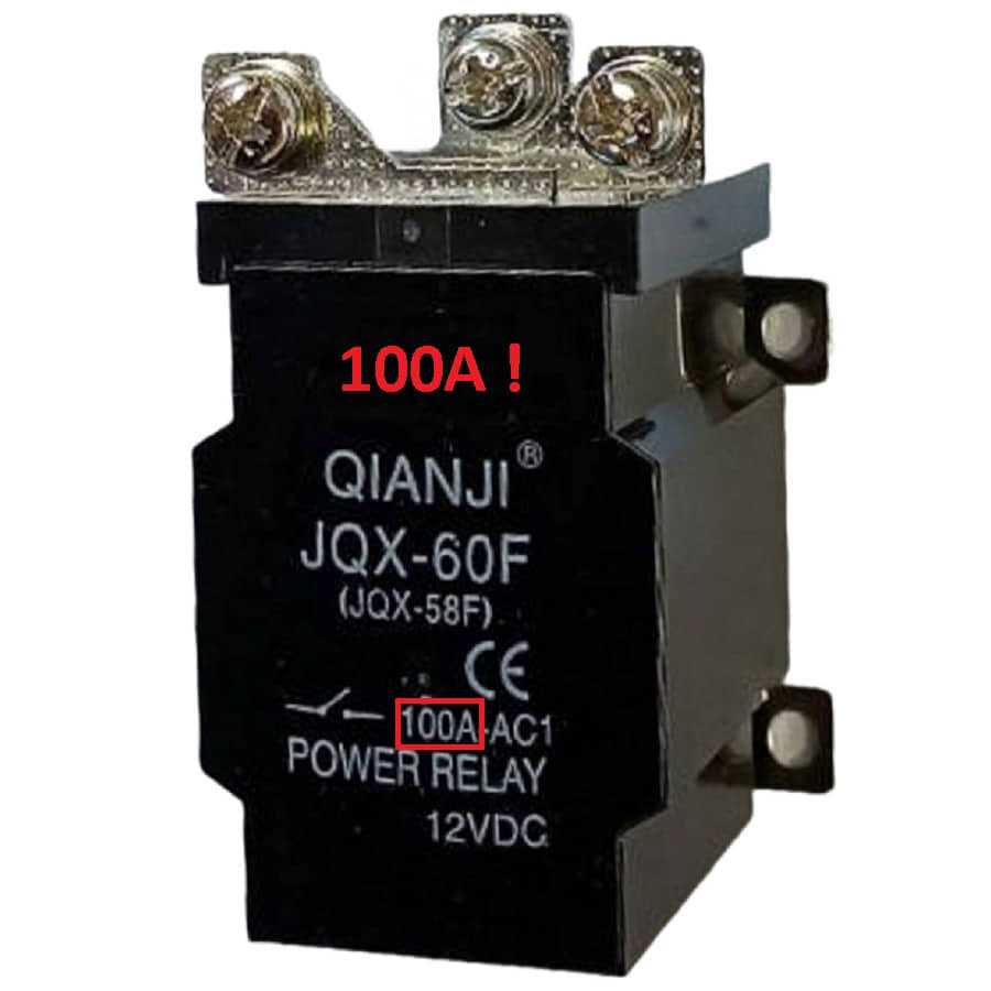 Силовое реле Qianji JQX-60F-A (JQX-58F) управление 12В, контакты 250В 100А