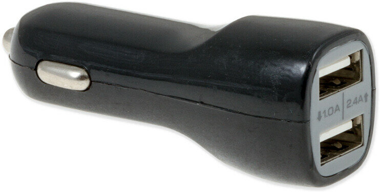 Адаптер автомобильный 2xUSB 5В 1А+2,4А в прикуриватель 12В/24В BLACK ARNEZI A0603005