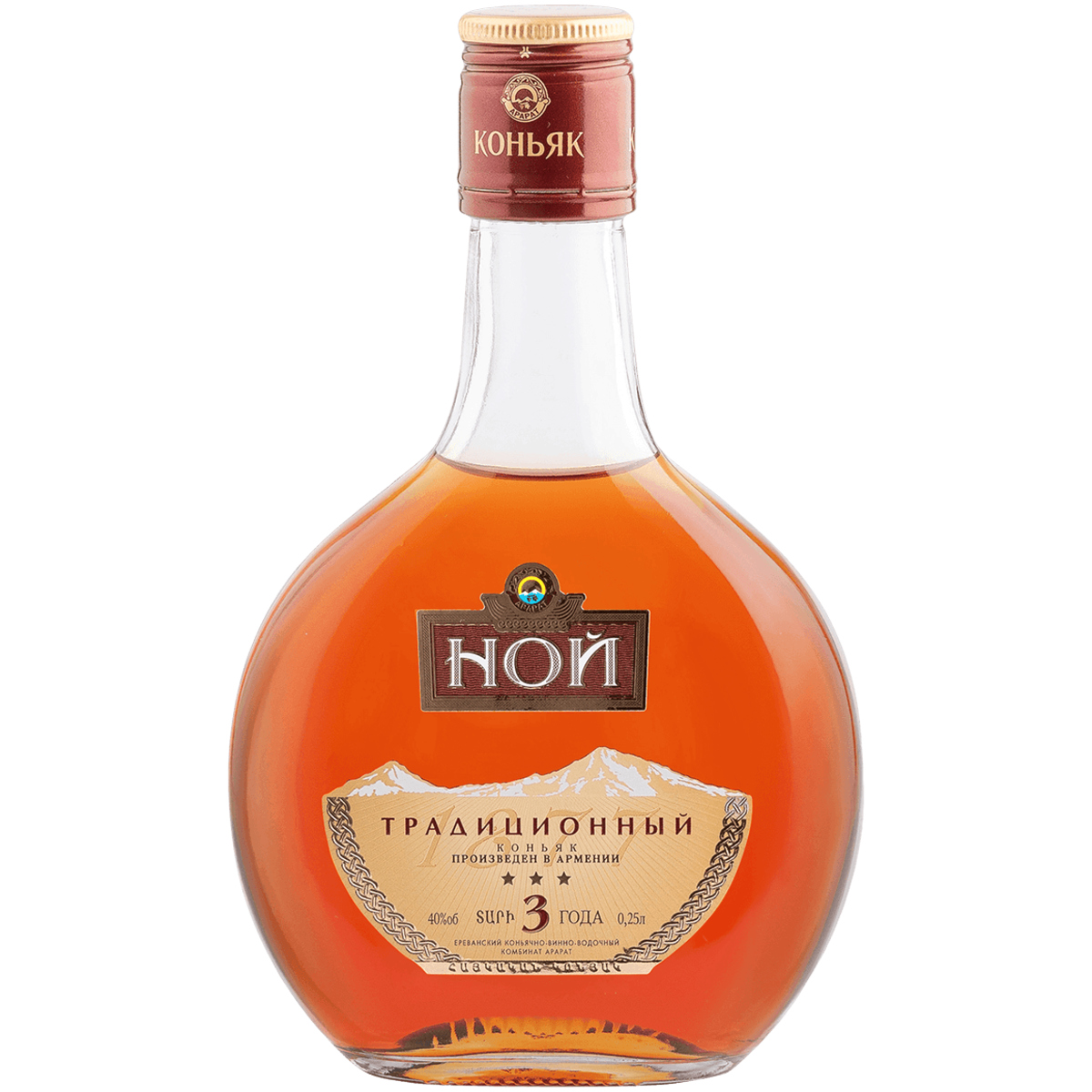 Коньяк "Ной Традиционный", 3-летняя выдержка, 0.25 л, Армения