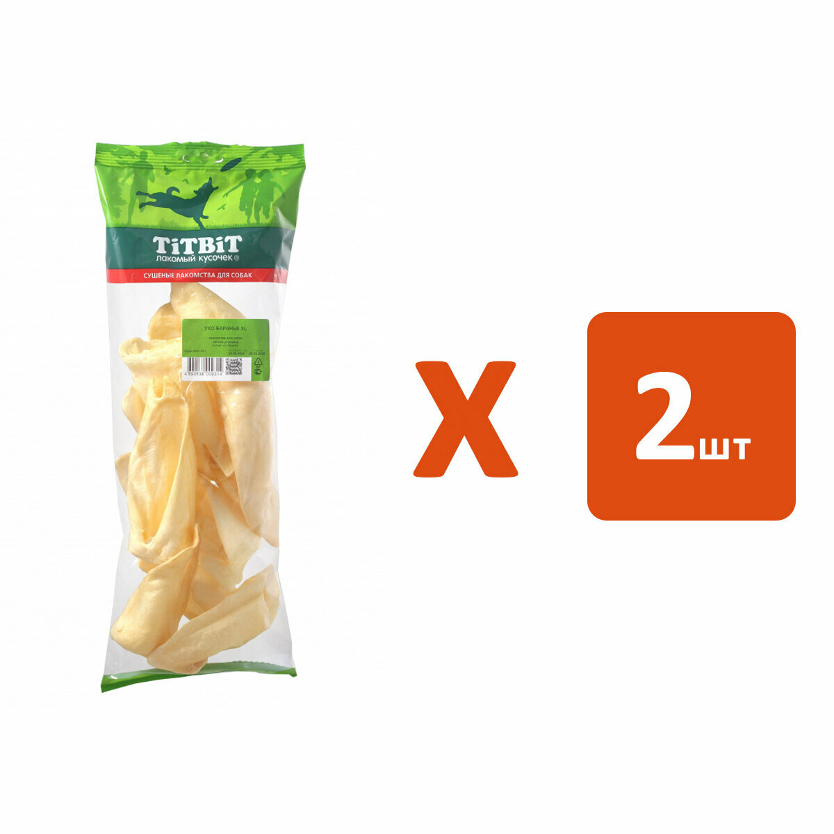 Лакомство TIT BIT для собак ухо баранье XL (1 шт х 2)