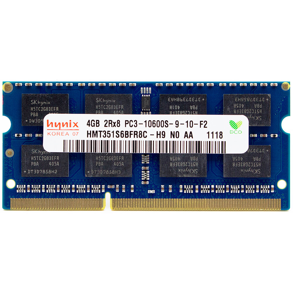 Модуль памяти для ноутбука SODIMM DDR3 4GB PC10600 1333МГц Hynix HMT351S6BFR8C-H9