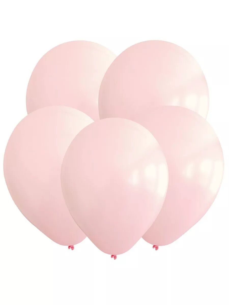 Светло-розовый, Пастель / Pink, латексный шар (5"/12,5 см ) 100 шт. / Веселуха, Турция