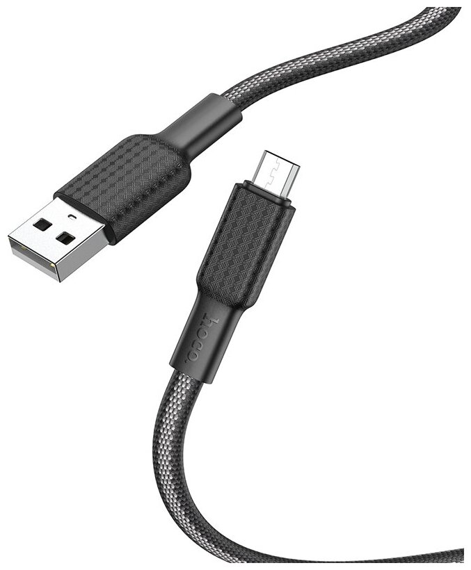 USB Кабель Micro, HOCO, X69, 1м, черный с белым