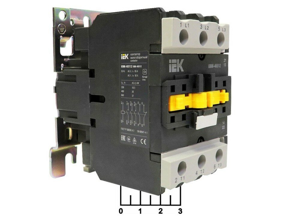 Контактор (пускатель) 220V 65A КМИ-46512 ИЭК (дополнительные контакты NO+NC)