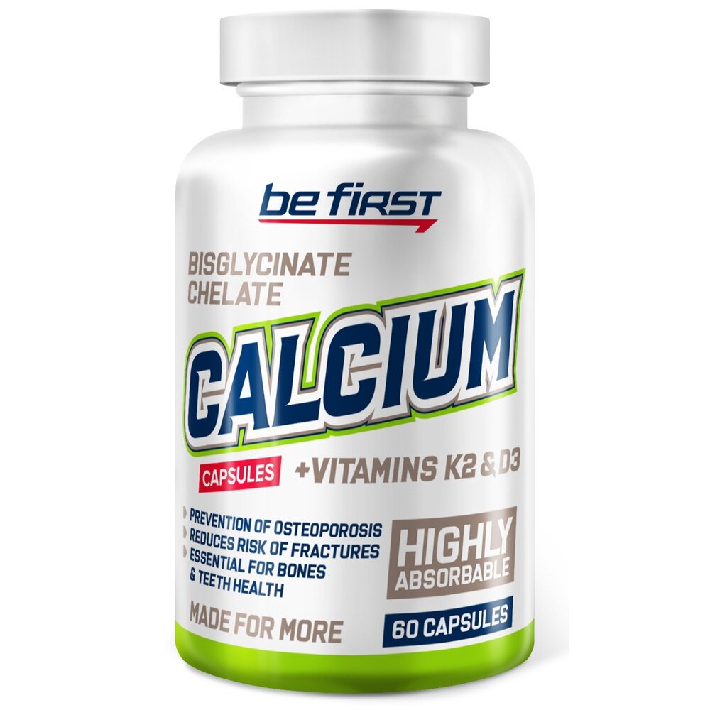 Be First Calcium Chelate + D3 + K2 MK-7, 60 капсул