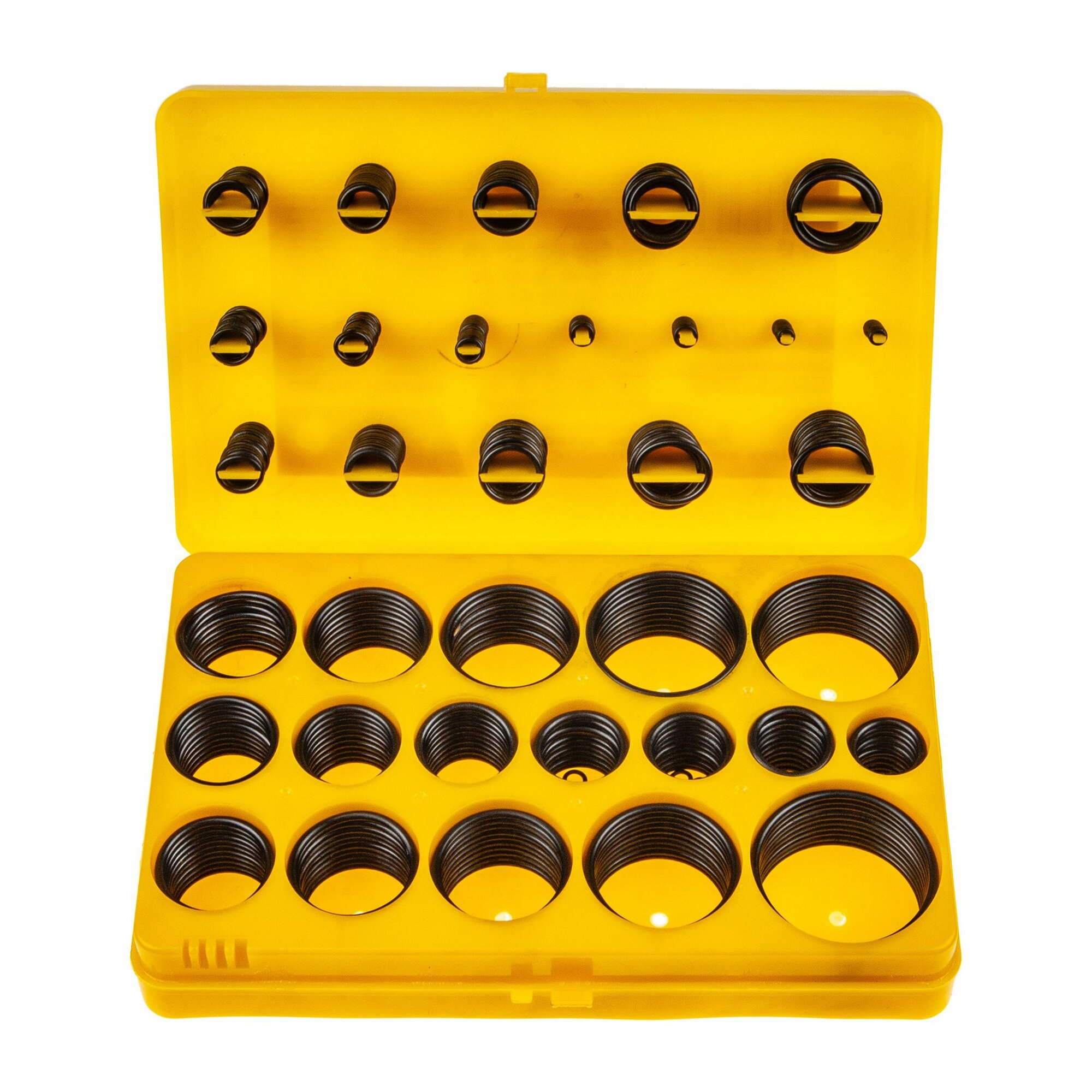 Набор уплотнительных колец дюймовых 1/8х1/4-2х2 1/4 резиновых, маслобензостойких, 407пр, в кейсе эврика