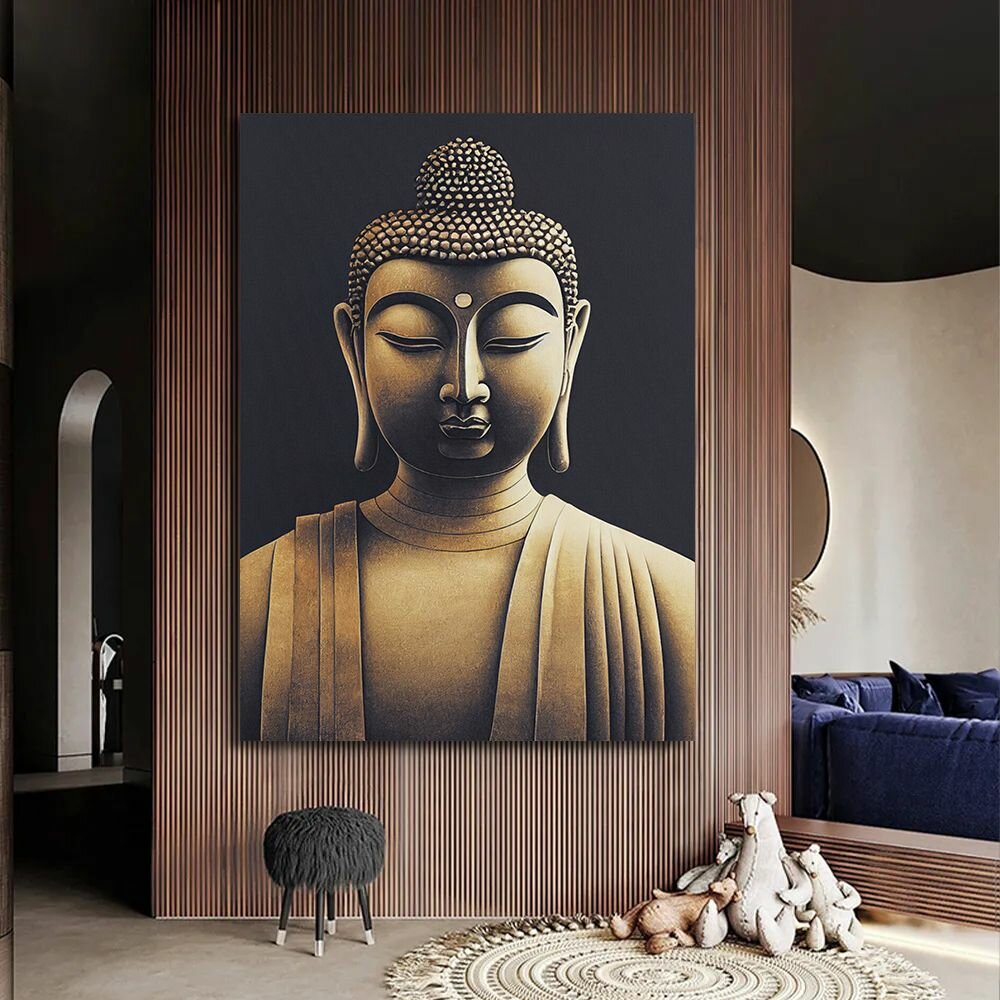 Картина на холсте Будда, Многоликий Будда, 40х60 см.